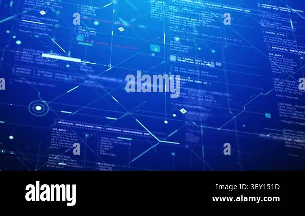 4K fictional AI terminal video overlay featuring abstract system logs ...