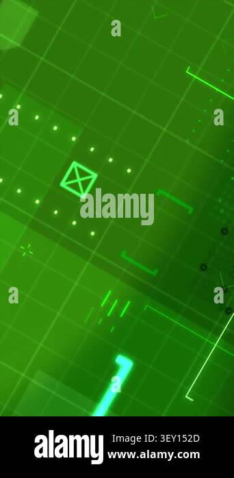 Vertical video overlay template 4K UHD abstract technology background ...