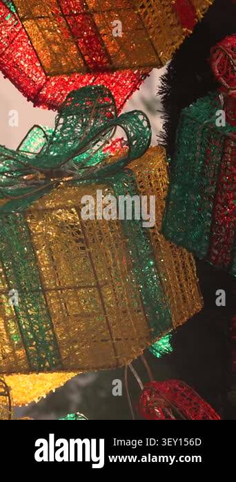 Colorful gift decorations natural light . High quality 4k footage Stock ...