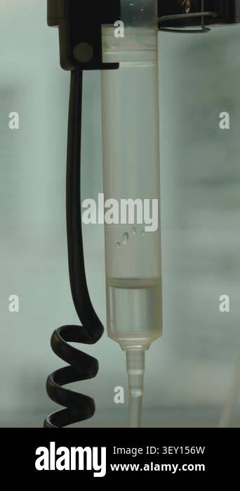 Detailed view of infusion equipment used for controlled fluid delivery ...