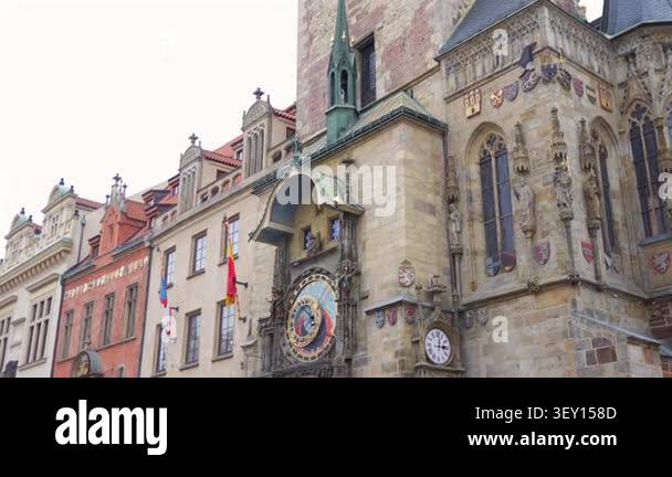 A medieval Astronomical Clock adorns Old Town Hall tower amid Gothic ...