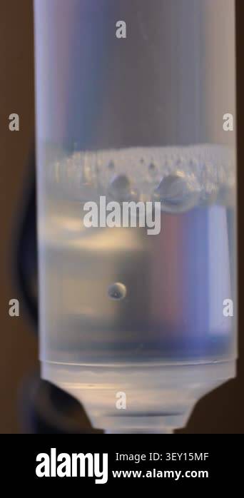 Detailed close up of infusion chamber during cancer treatment session ...