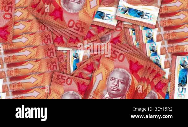 Barbados Dollar barbadian money banknotes in a cash fan mosaic pattern ...