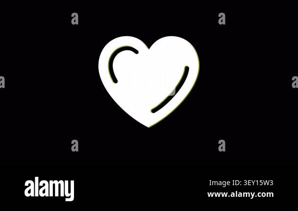 Heart romantic love and health symbol with glitch noise effect ...