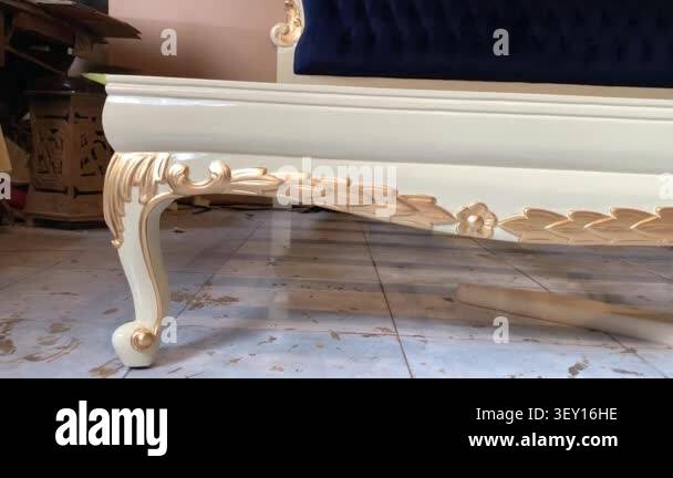 white furniture and pink desk furniture design Stock Video Footage - Alamy