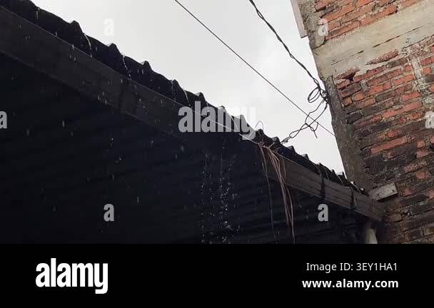 old rusty metal roof with a large roof Stock Video Footage - Alamy