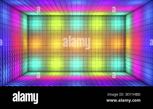 Broadcast Pulsating Hi-Tech Alternate Blinking Illuminated Cubes Room ...
