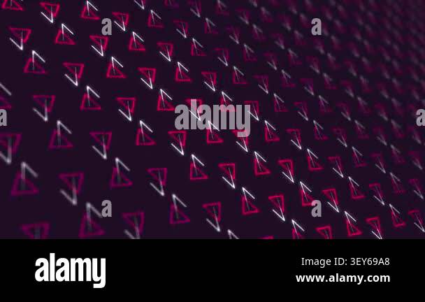 Seamless pattern of glowing neon shapes in pink and white, arranged in ...