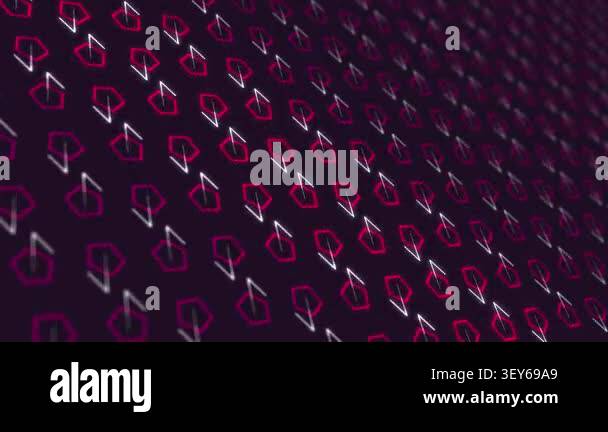 Seamless Pattern Of Glowing Neon Shapes In Pink And White Arranged In seamless-pattern-of-glowing-neon-shapes-in-pink-and-white-arranged-in