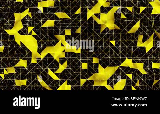Dynamic Yellow Geometric Abstract Loop Background: Mesmerizing ...