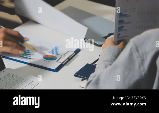 businessman and financial team working together in office. teamwork ...