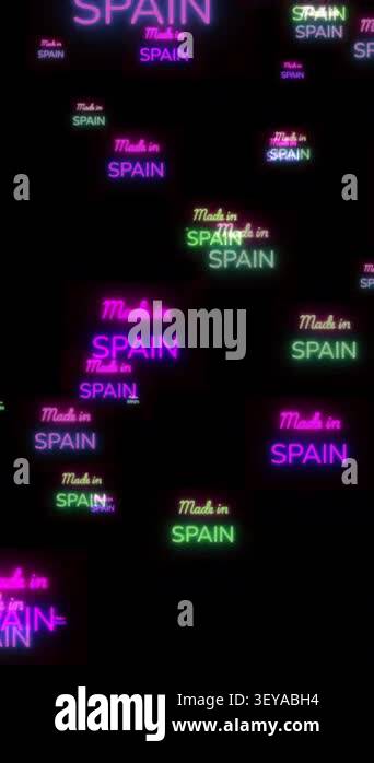 Made in Spain Neon Signs Repeating Pattern vertical video Stock Video ...