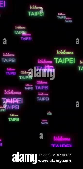 Welcome Taipei Neon Signs Repeating Pattern Night City Lights Travel ...