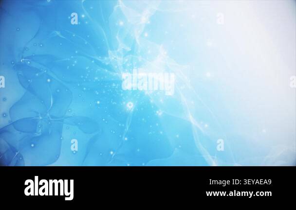 Dreamy blue smoky waves with glowing magic particles create a serene ...