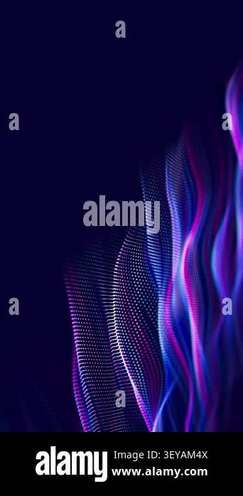 Futuristic particle wave with shallow depth of field, cyberspace and ...