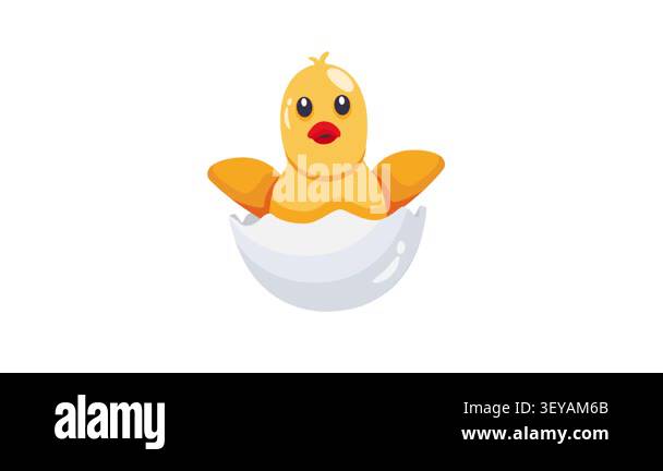 Cute chick hatching animated icon designed in 3d style Stock Video ...