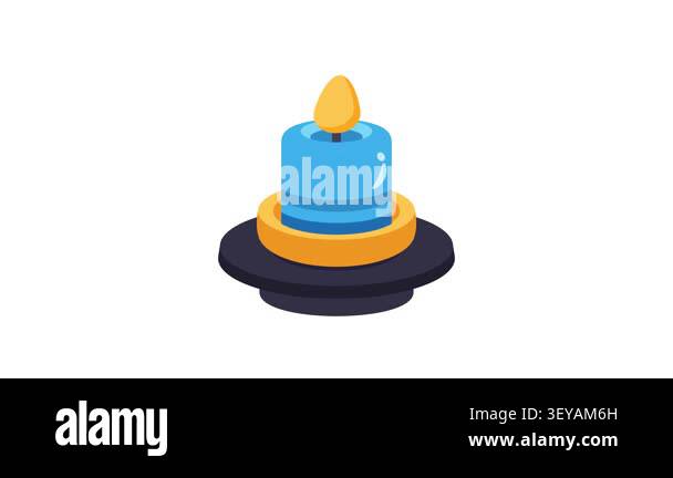 Trendy 3d style animated icon showing decorative candle Stock Video ...