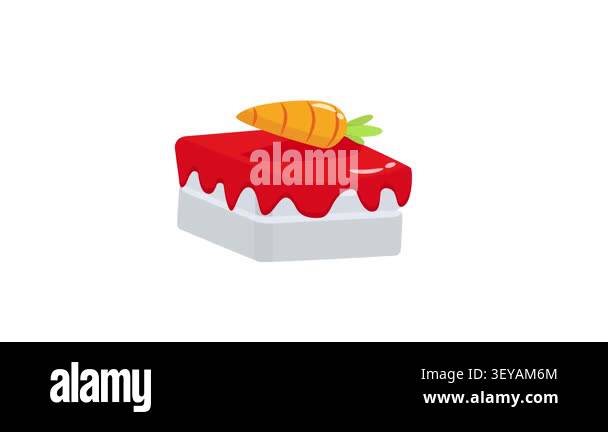 Carrot cake animated icon designed in 3d style Stock Video Footage - Alamy