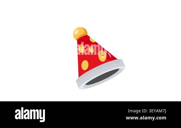 A catchy 3d style animated icon of party hat Stock Video Footage - Alamy