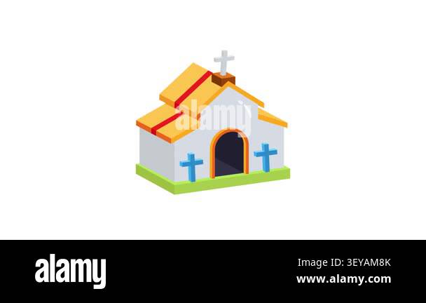 Get your hands on 3d style animated icon of church building Stock Video ...