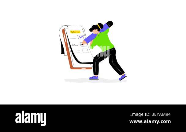 A trendy animated flat illustration of task done Stock Video Footage ...