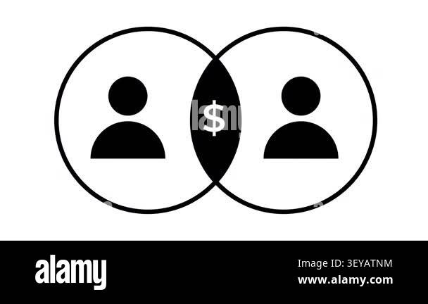 A Venn diagram icon with two overlapping circles containing human ...
