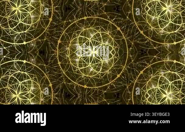 Video loop animation of gold flower of life, Sacred Geometry: Seed of ...