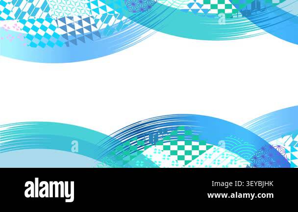 Blue Japanese Style Decorative Border Pattern 4K Stock Video Footage ...