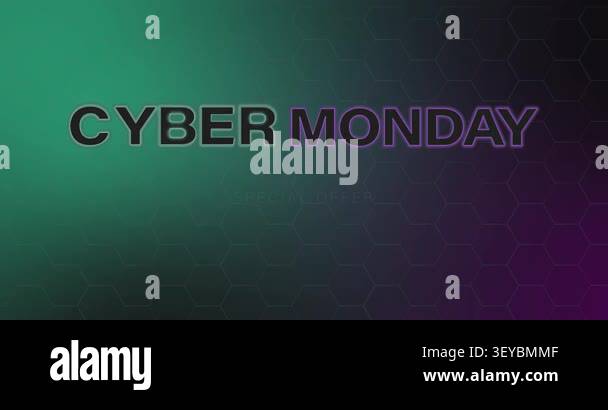 Cyber Monday motion banner. Promotional sale design featuring glowing ...