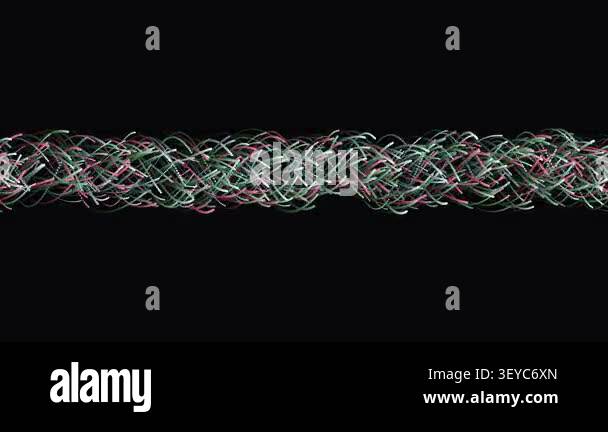 Dynamic particle network data flow visualization featuring a horizontal ...