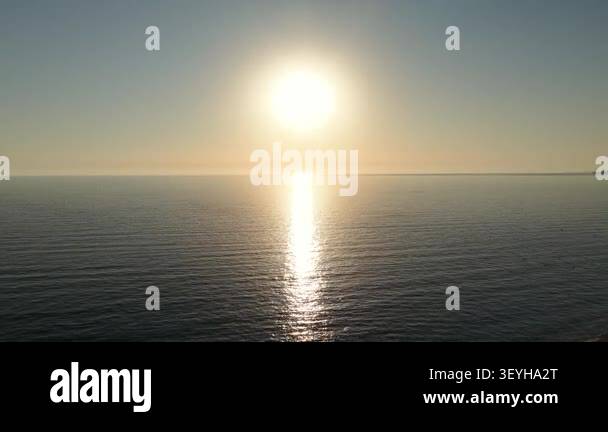 Minimalist seascape with warm tones and calm waves Stock Video Footage ...