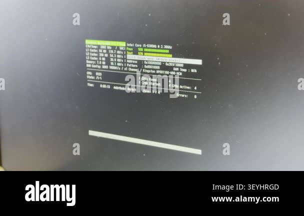Buhl, France - June 28 2026 : Video of a laptop screen running PassMark ...