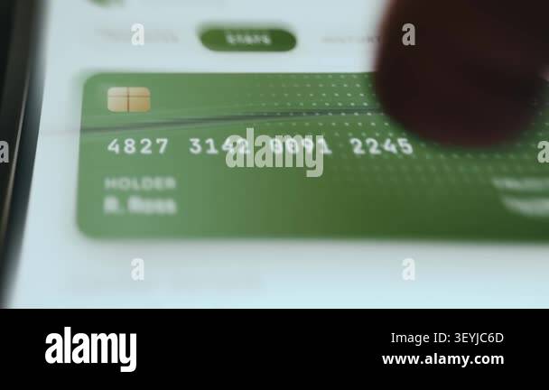 Mock-up of a generic green credit card Stock Video Footage - Alamy