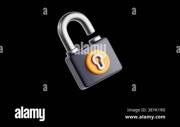 Padlock with Yellow Keyhole Accent 3D Animation Stock Video Footage - Alamy