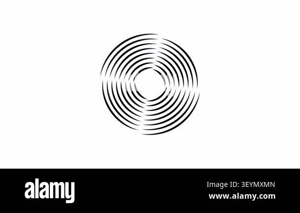 Concentric Circular Lines Icon. Abstract Geometric Pattern And Optical ...