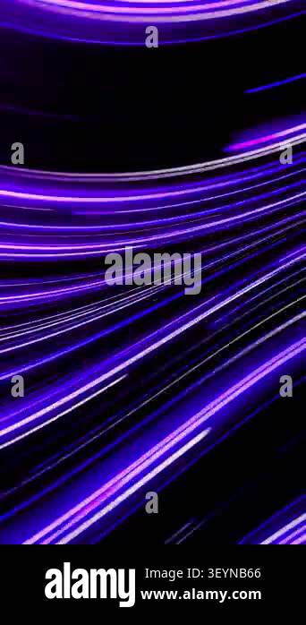 Abstract blue, purple, and white light streaks bending and flowing ...