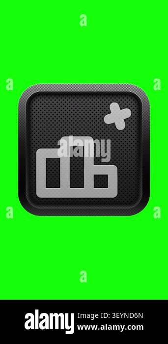 3D Graph Analysis Icon on Green Screen Button Stock Video Footage - Alamy
