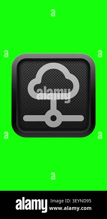3D Server Stack Database Rack Icon on Green Screen Button Stock Video ...
