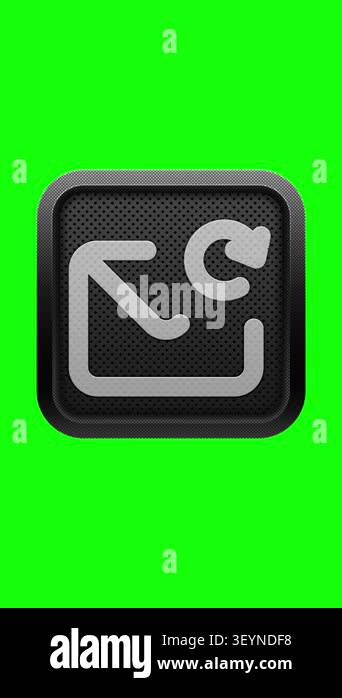 3D Cloud Upload Arrow Synchronization Icon on Green Screen Button Stock ...