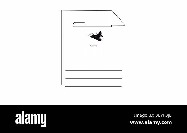 A simple line drawing of a document with a computer screen showing the ...