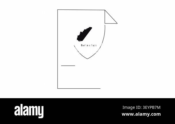 A simple line drawing of a document featuring a shield emblem with a ...