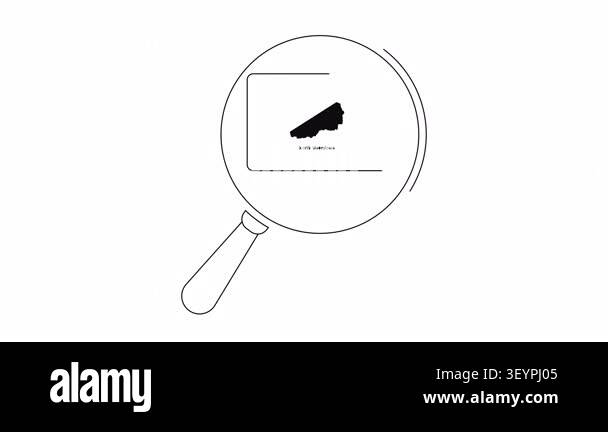 A simple line drawing shows a magnifying glass focused on a laptop ...