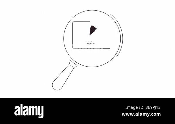 A magnifying glass is positioned over a laptop screen, which displays ...