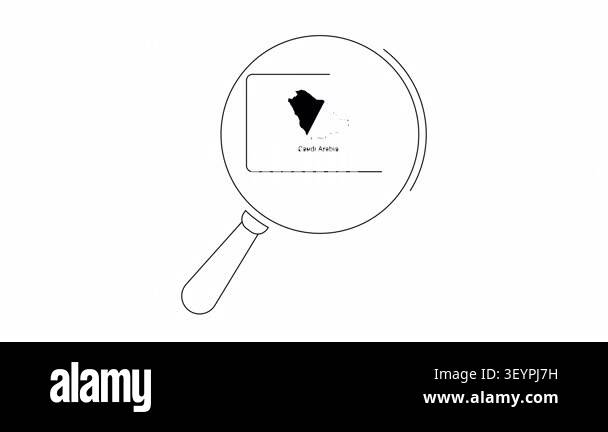 A magnifying glass is focused on a laptop screen displaying the map of ...