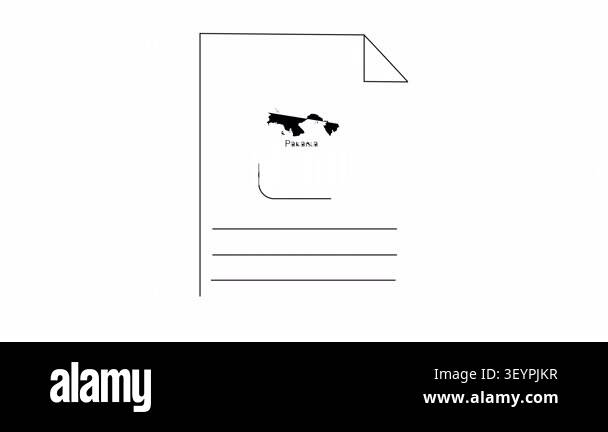 A simple black and white outline drawing of a document with a phone ...