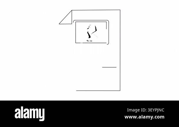 A simple line drawing of a document with a laptop displaying a question ...