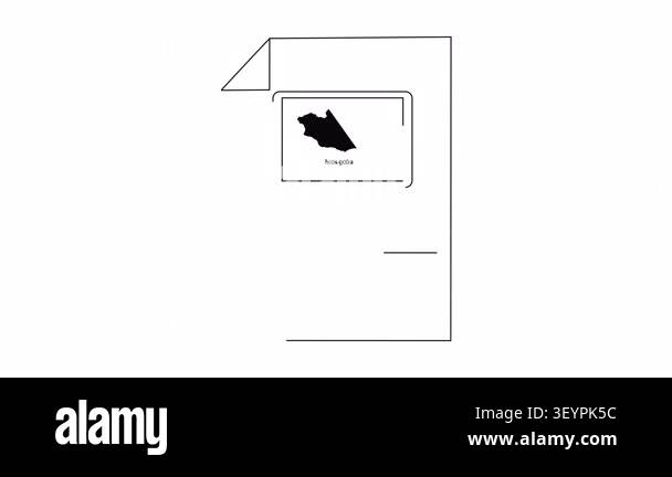 A simple line drawing of a laptop computer displaying the map of ...