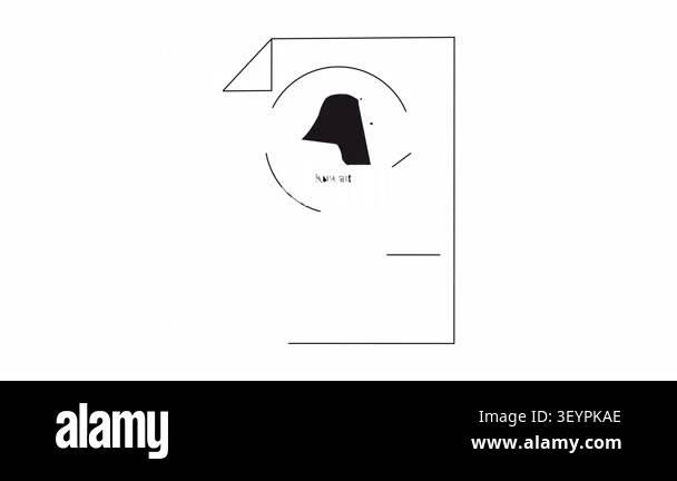 A simple line drawing of a document with a recycling symbol and lines ...