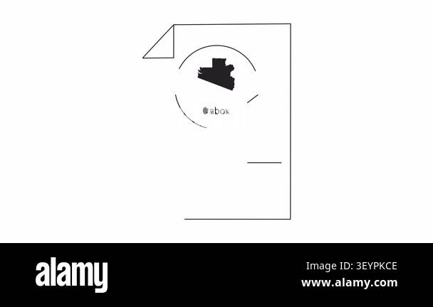 A black and white illustration of a document with a recycling symbol ...