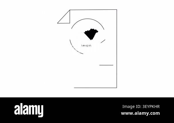 A simple line drawing of a document with a map of Hungary inside a ...